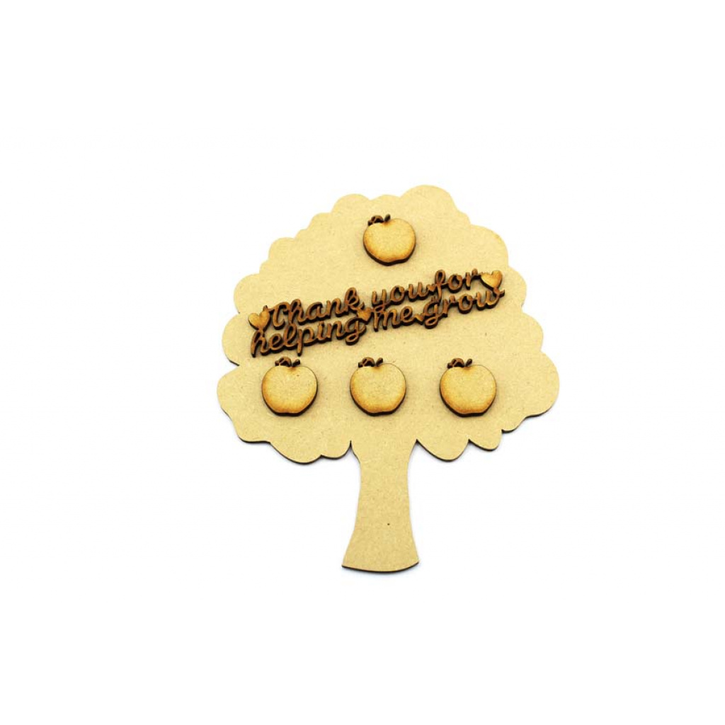 Teacher Apple Tree MDF - Lorna Jayne Craft Shapes