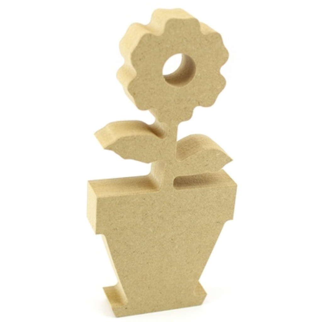 Flower In Pot 18mm MDF Freestanding - Lorna Jayne Craft Shapes