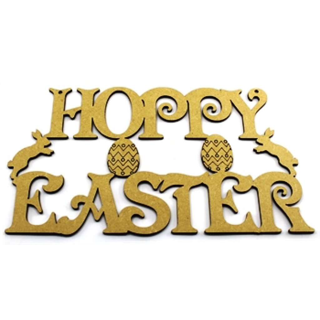 Hoppy Easter - Mdf Plaque - Lorna Jayne Craft Shapes