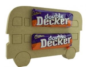 Double Decker Bus Chocolate Bar Holder - Freestanding MDF - Lorna Jayne