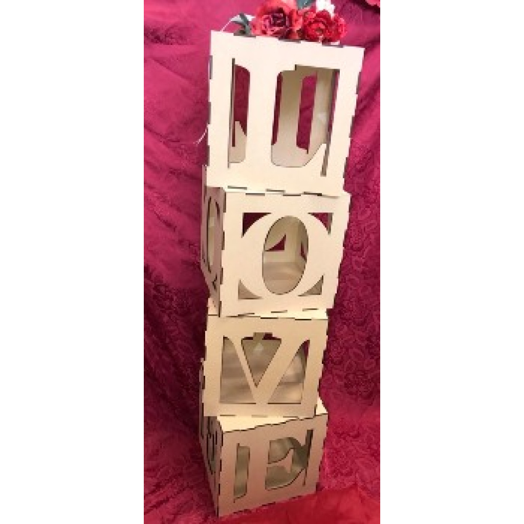 LOVE MDF Cubes For Weddings etc - Lorna Jayne Craft Shapes