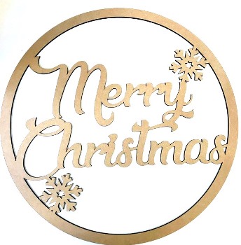 Merry Christmas MDF Hoop Ring - Lorna Jayne