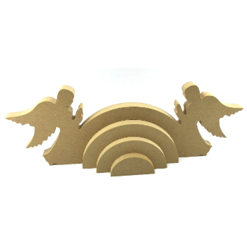 Double Angels Stacking Rainbow MDF 18mm 4 Piece - Lorna Jayne Craft Shapes