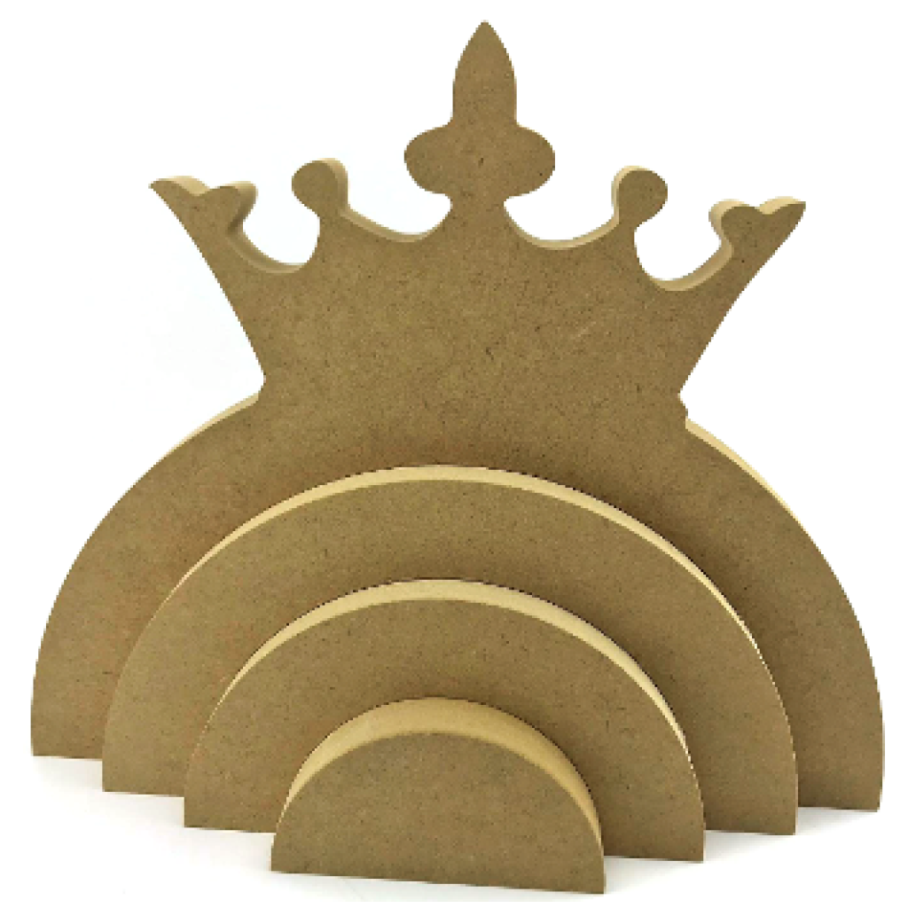 Crown Stacking Rainbow MDF 18mm 4 Piece - Lorna Jayne Craft Shapes