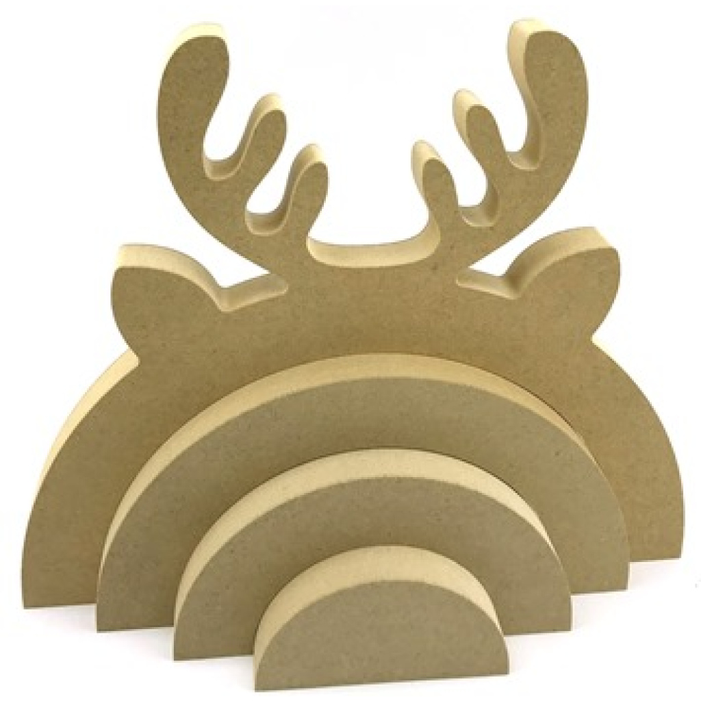 Reindeer Antler Stacking Rainbow MDF 18mm (B) - Lorna Jayne Craft Shapes